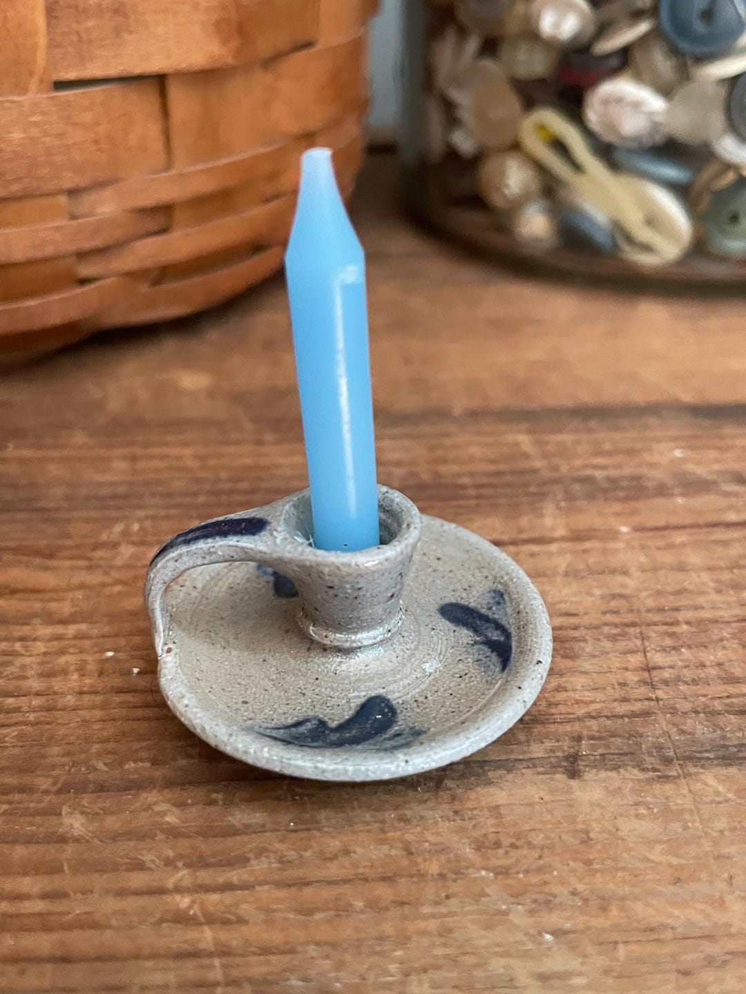 Vintage Rowe Pottery Works Miniature Chamber Candle Holder Salt Glazed ...