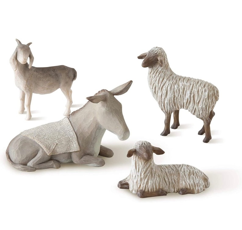 The Sheltering Animals NO Goat 3 Pcs Donkey and 2 Sheep - Etsy
