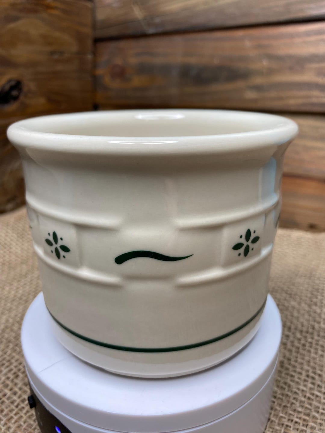 Longaberger Pottery 1 Pint Green Woven Traditions Pattern - Etsy