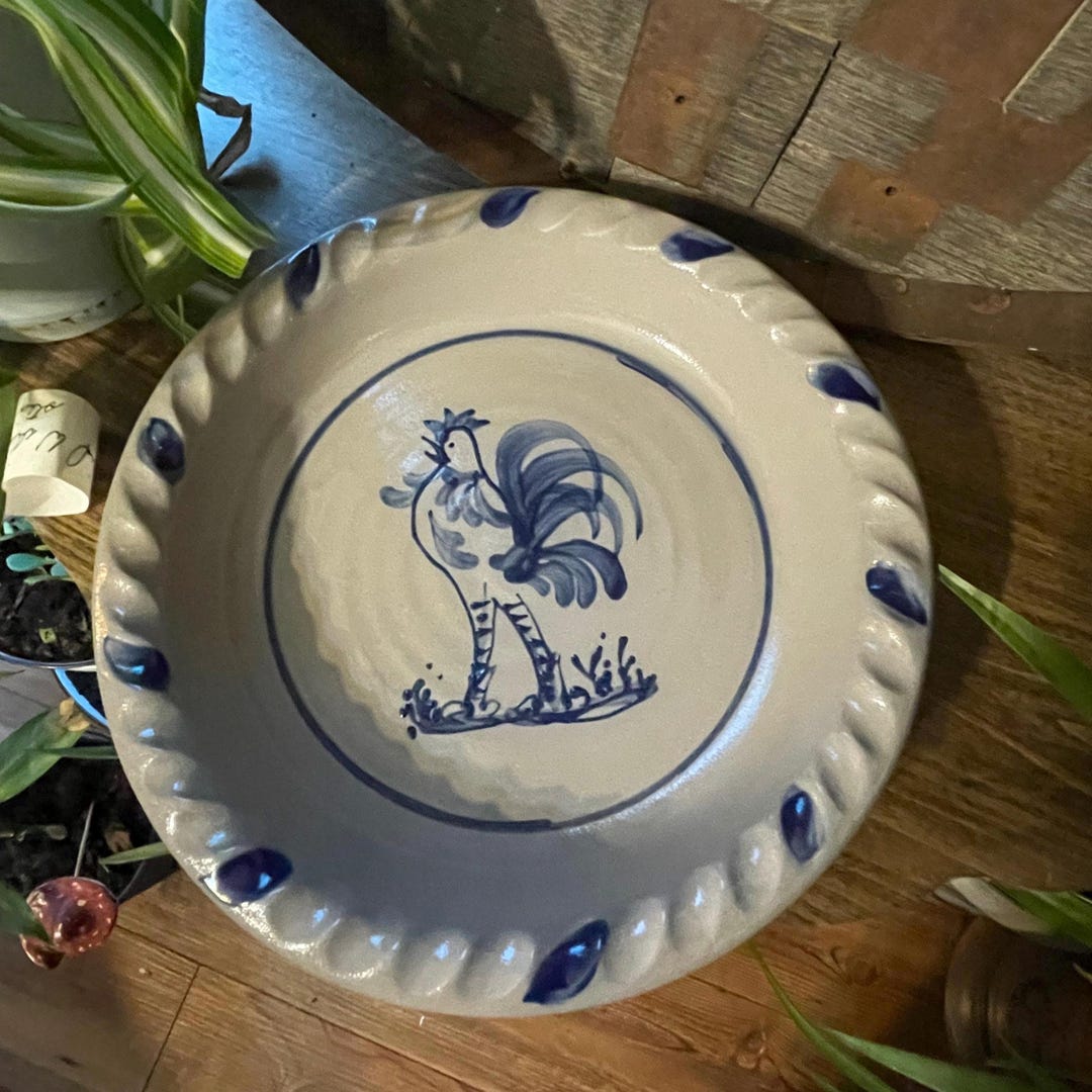 Rowe Pottery Works 2001 Rooster 9" Pie Plate - Etsy