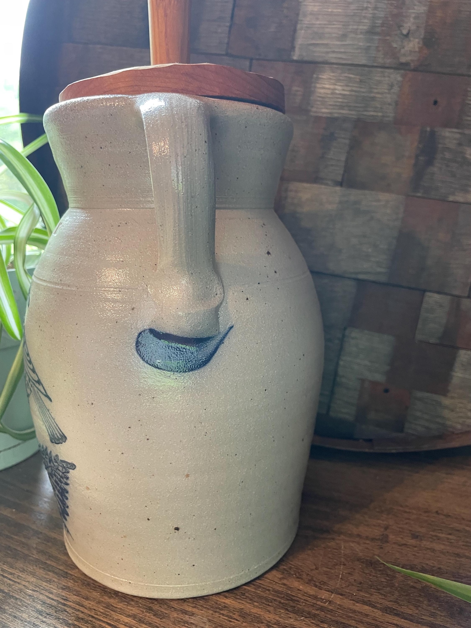 RARE NEW Rowe Pottery Works 1996 Butter Churn With Bird Design Salt ...