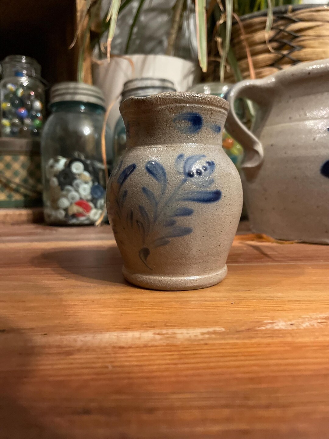 Vintage 1990 Rowe Pottery Works Miniature Pitcher Salt Glaze - Etsy