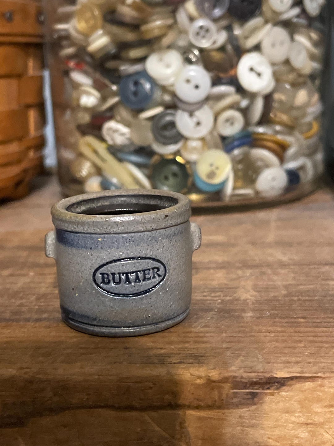 Vintage Rowe Pottery Works 1992 Miniature Butter Crock 1 1/2” Tall ...