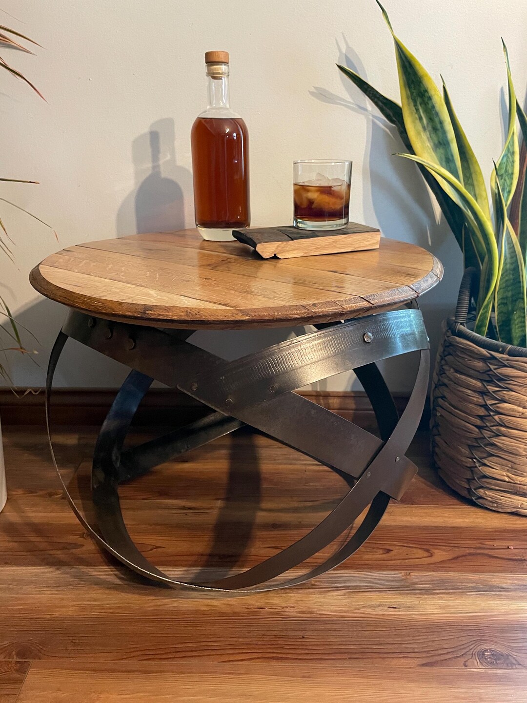 Whiskey Barrel Side Table Décor Handcrafted From Kentucky Distillery ...
