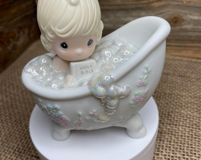 Vintage Precious Moments Figure he Cleansed My Soul by Enesco retired ...