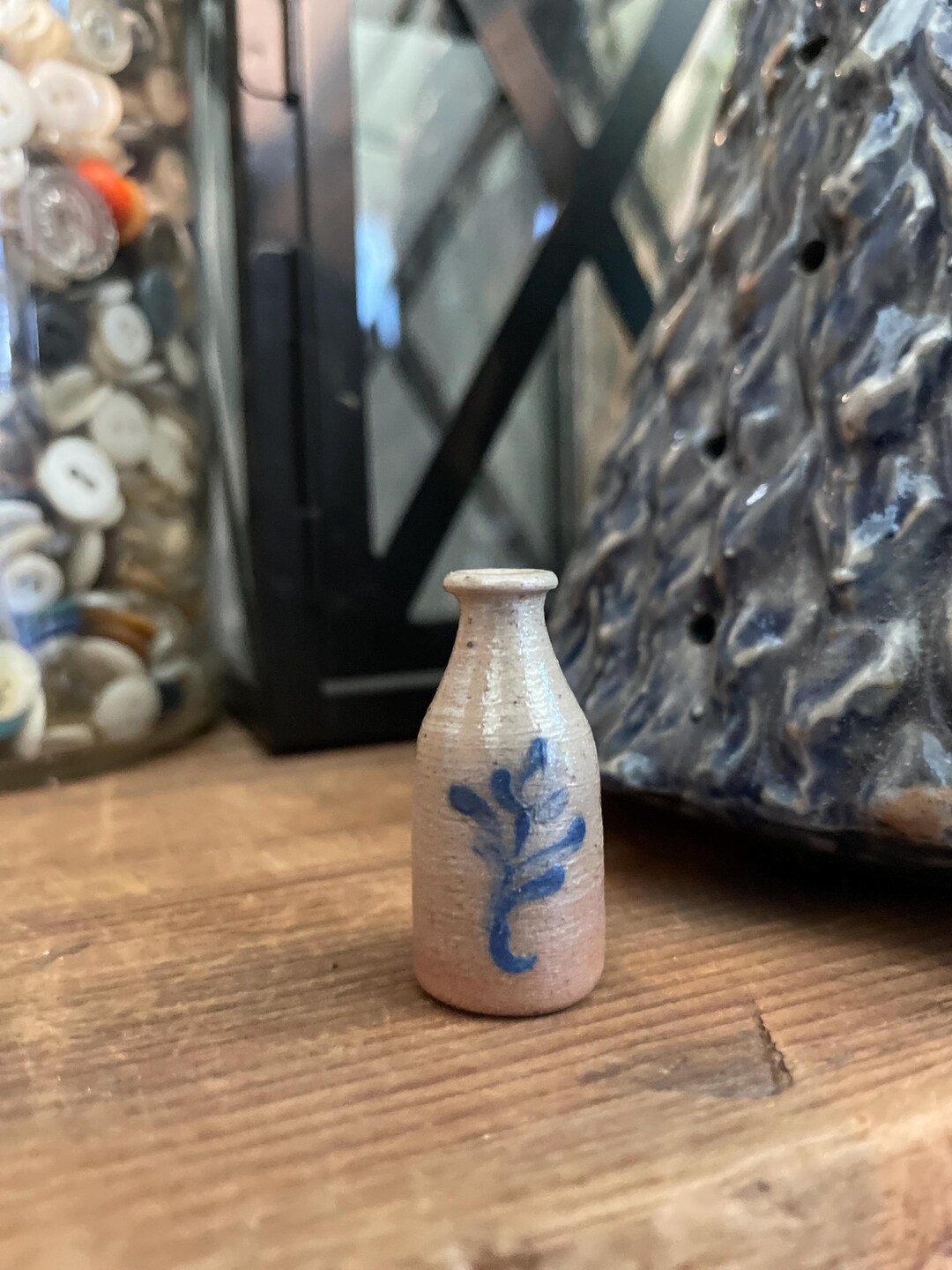 Vintage Rowe Pottery Works Miniature Bottle Salt Glazed 1992 Salt Glaze ...