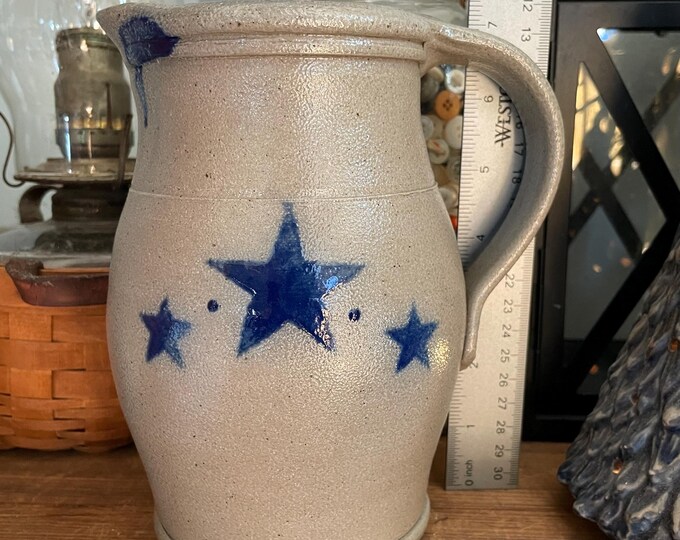 Rowe Pottery Works 1999 Pitcher 7" Tall Star Design - Etsy