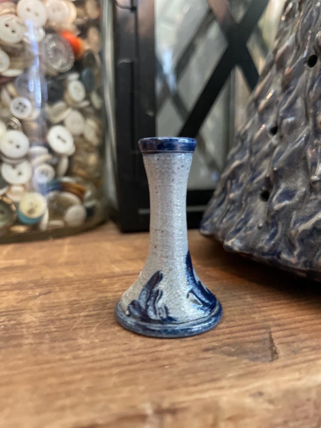Vintage Rowe Pottery Works Miniature Candle Holder Salt Glazed 1992 ...