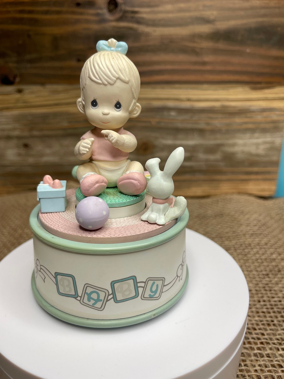 Vintage Precious Moments Figure *musical Play Toyland RARE Works Blonde ...