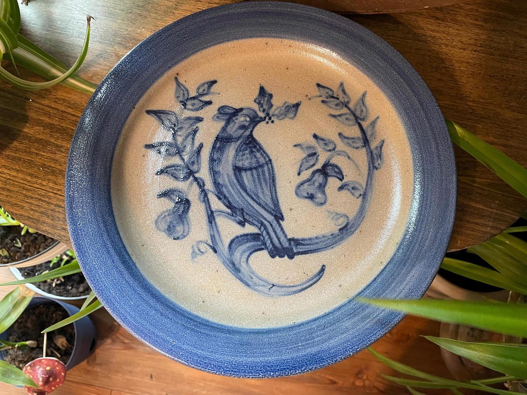 Rowe Pottery Works Partridge in a Pear Tree Plate 1990 10 3/4" - Etsy