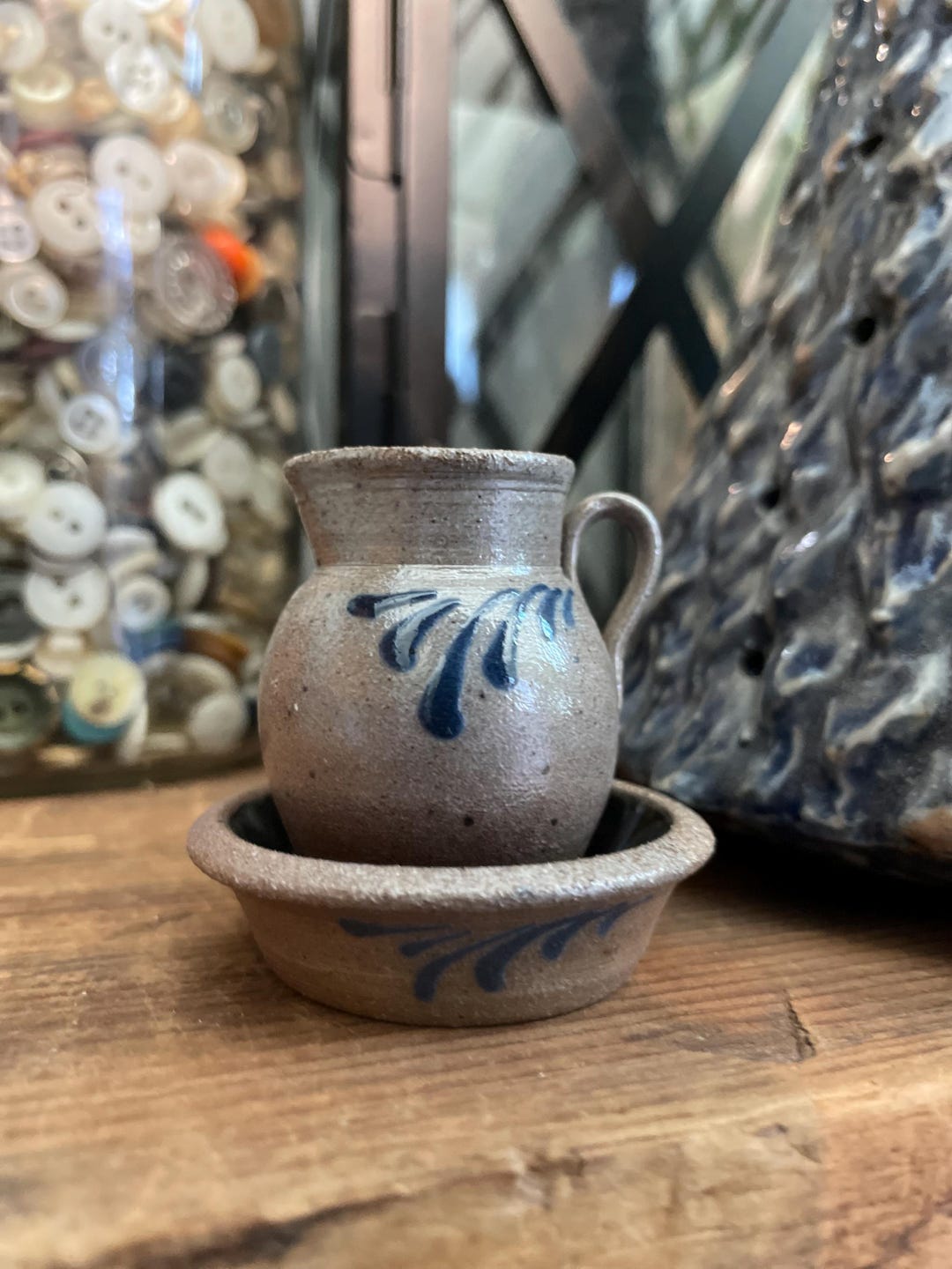 Vintage Rowe Pottery Works 2007 Miniature 1/4 Scale Pitcher & Basin ...