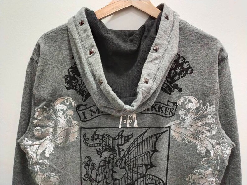 Rare International Concept Hoodie Full Zipper Dragon Logo - Etsy