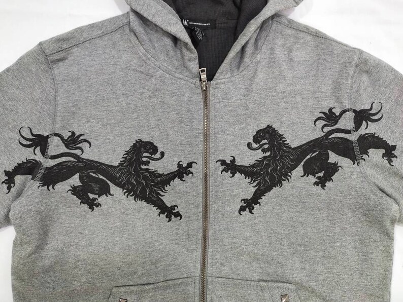 Rare International Concept Hoodie Full Zipper Dragon Logo - Etsy