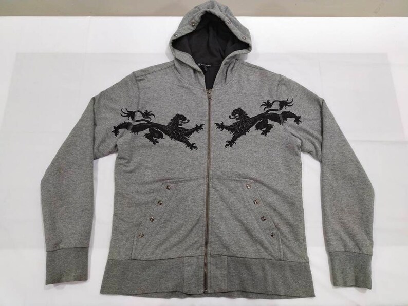 Rare International Concept Hoodie Full Zipper Dragon Logo - Etsy