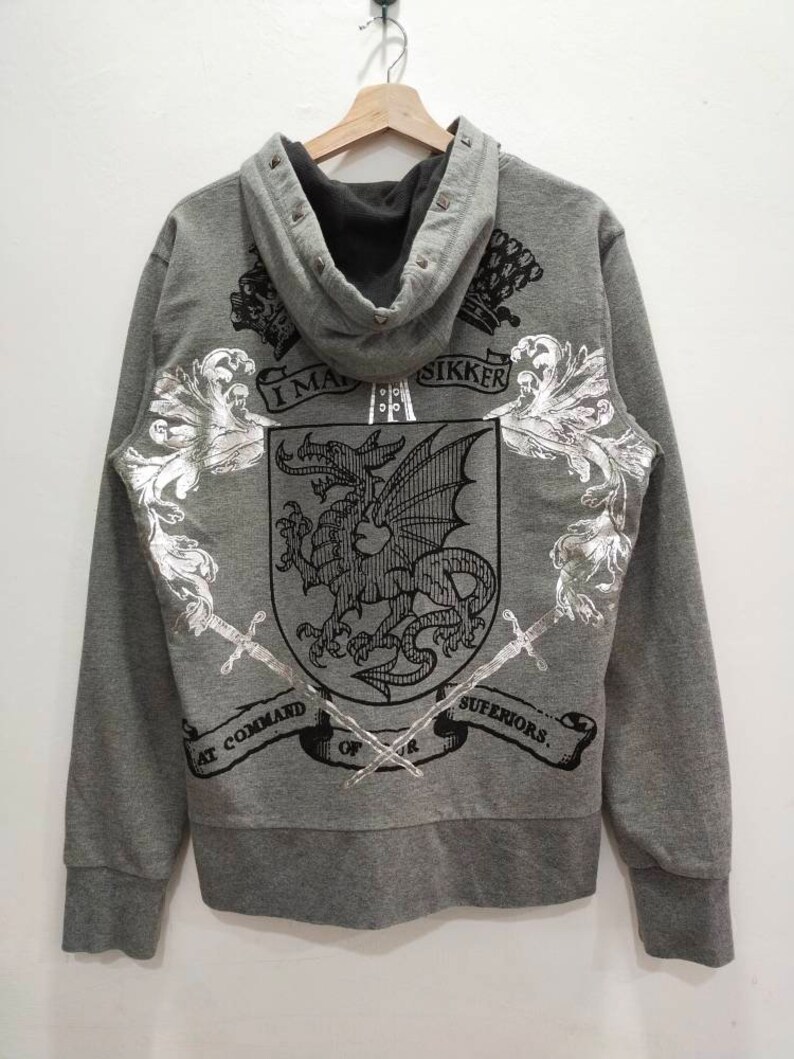 Rare International Concept Hoodie Full Zipper Dragon Logo - Etsy