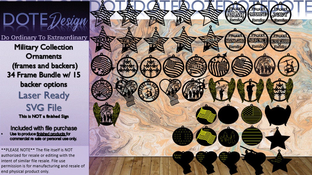 SVG Full Military Collection Bundle Package 34 Frames / 15 Backers - Etsy