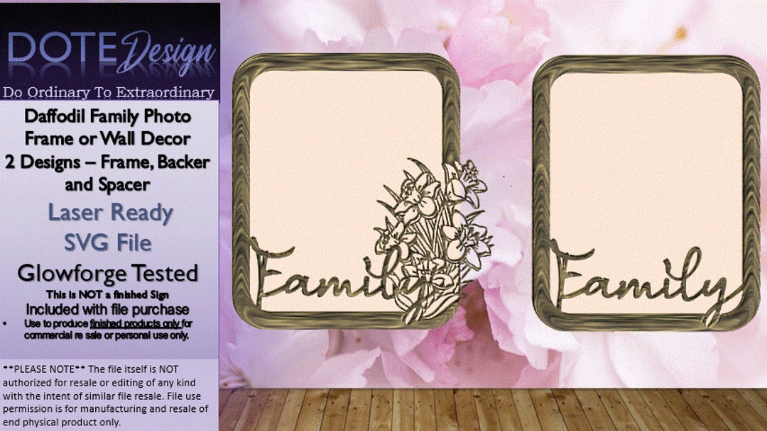 SVG Daffodil Photo Frame or Wall Decor - Etsy