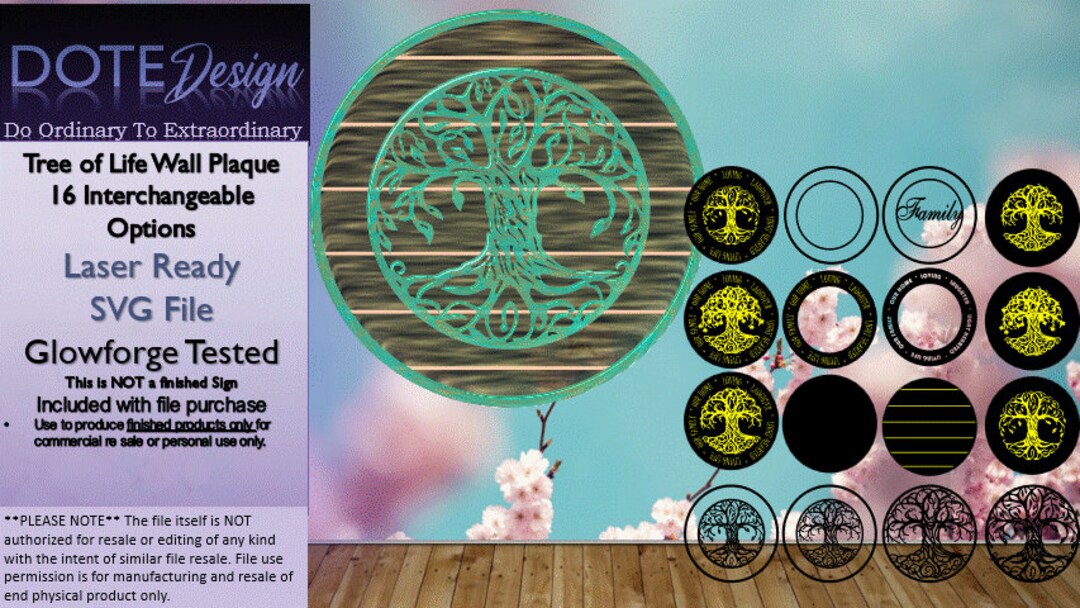 SVG 10 INCH Tree of Life Family Round - Etsy