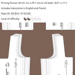 Square Neckline Tank Top - PDF Sewing Pattern- Instant Download - 10 ...