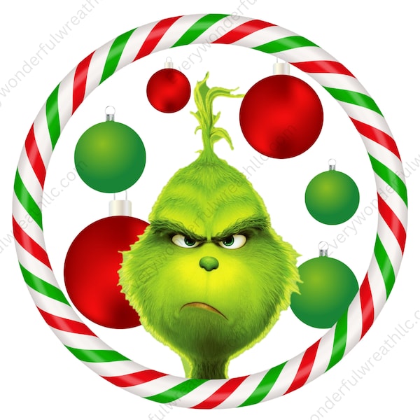 Grinch Round Metal Signs - Etsy