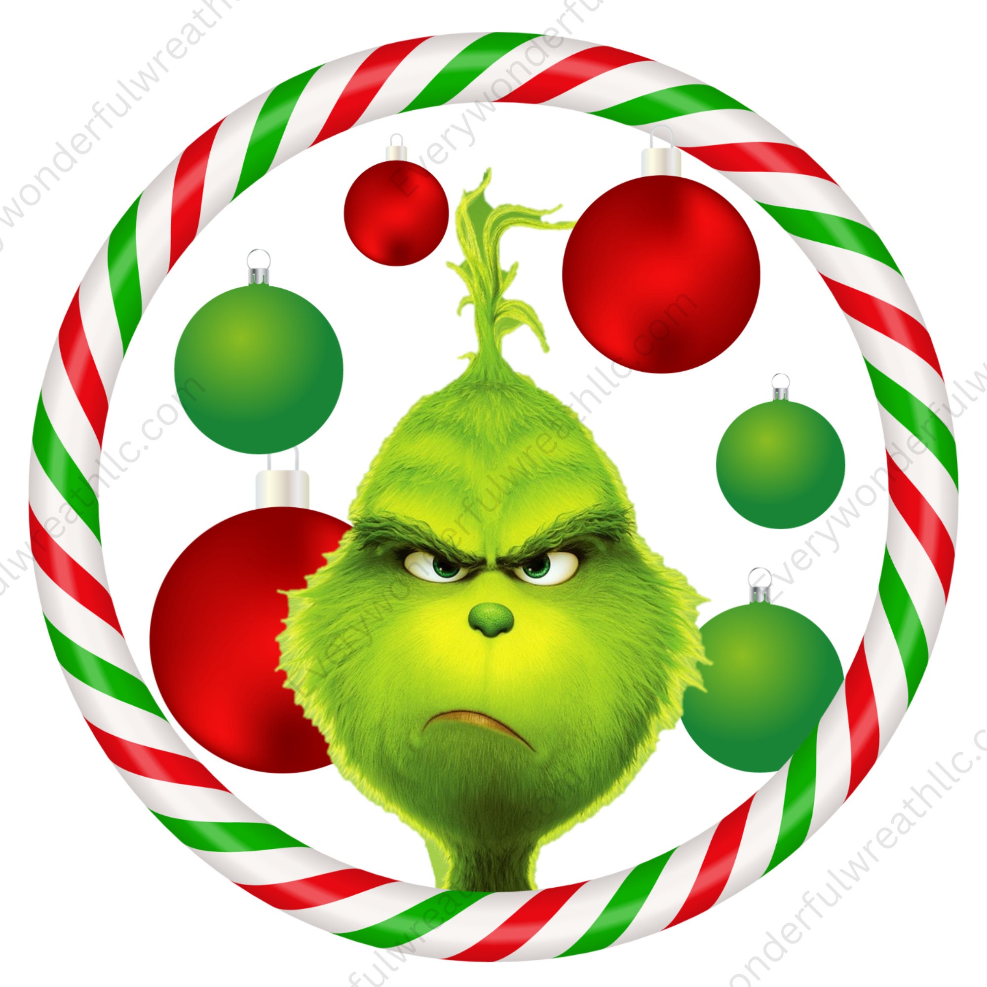 Cartel redondo Grinch de 8 pulgadas - Etsy España