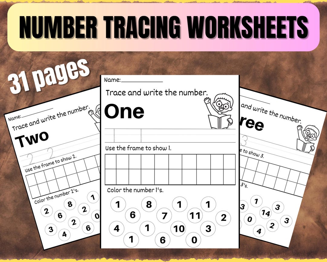 Number Writing & Tracing Worksheets – Preschool Printable Math ...