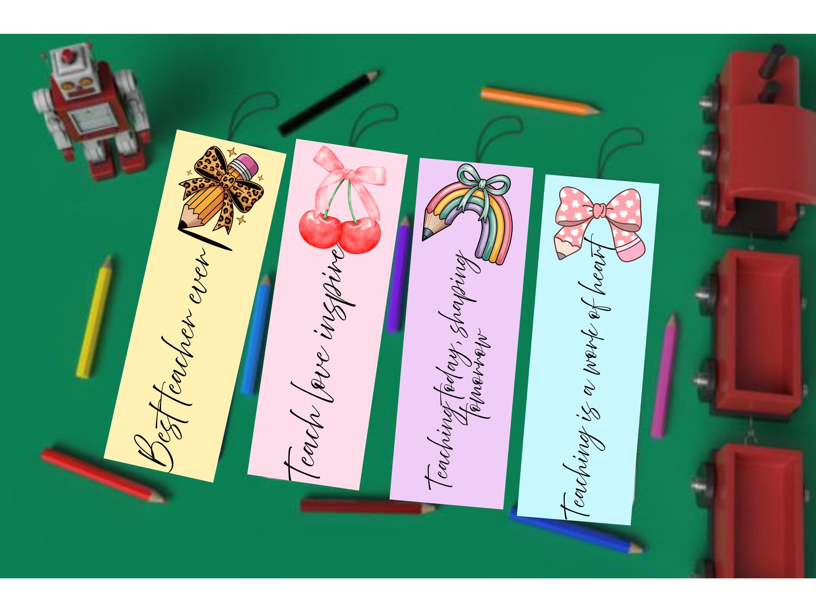 Teacher Appreciation Bookmarks: Printable Gift Set (PDF & PNG Files) - Etsy