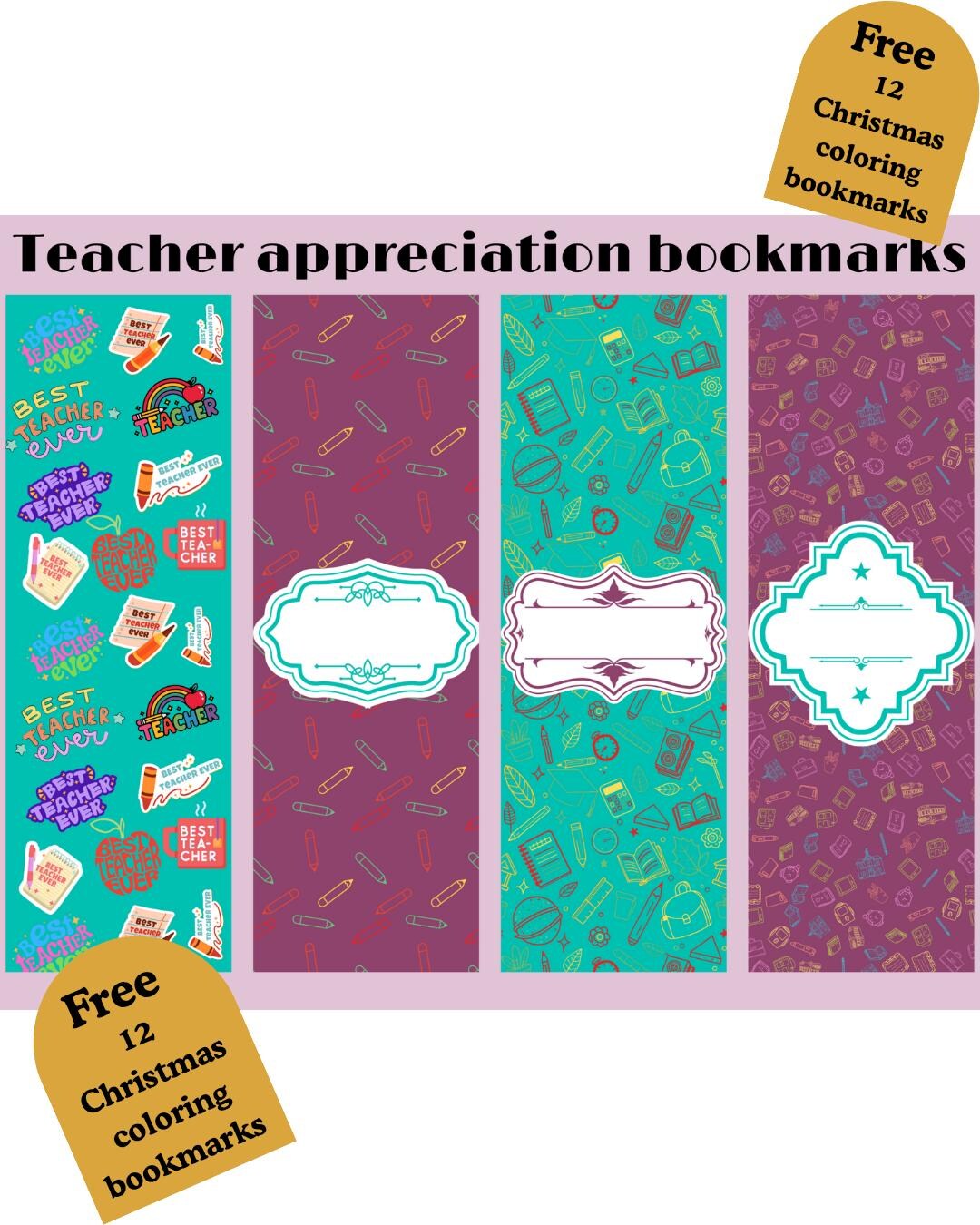 Teacher Appreciation Bookmarks, Printable Floral Gift (PDF) - Etsy