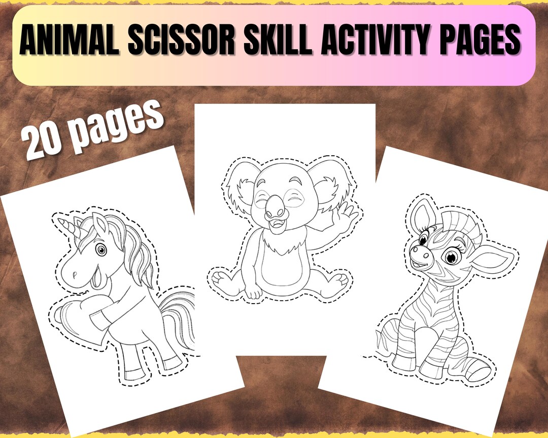 Animal Scissor Skills Printable – 20 Cutting Pages for Fine Motor ...