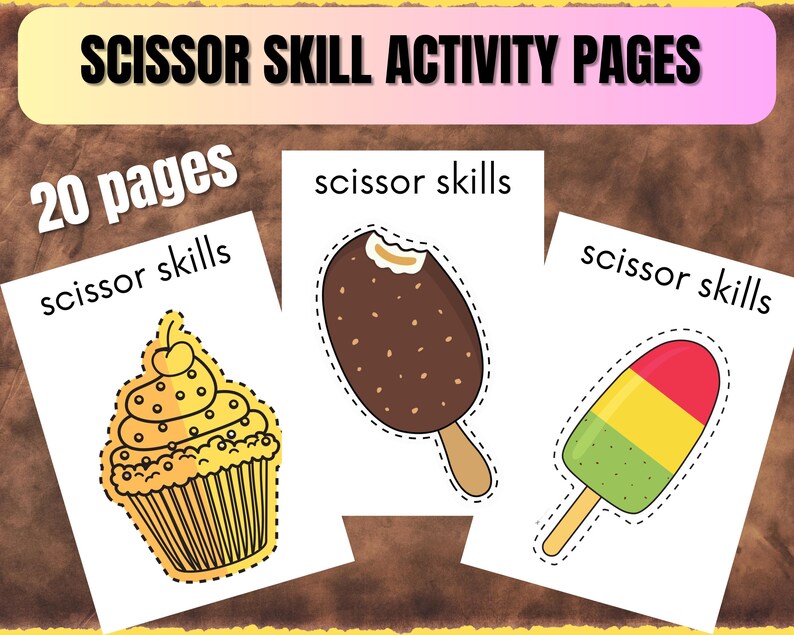 Scissor Skills Worksheets | Fruit, Food, Animal Cutting Practice (20 ...