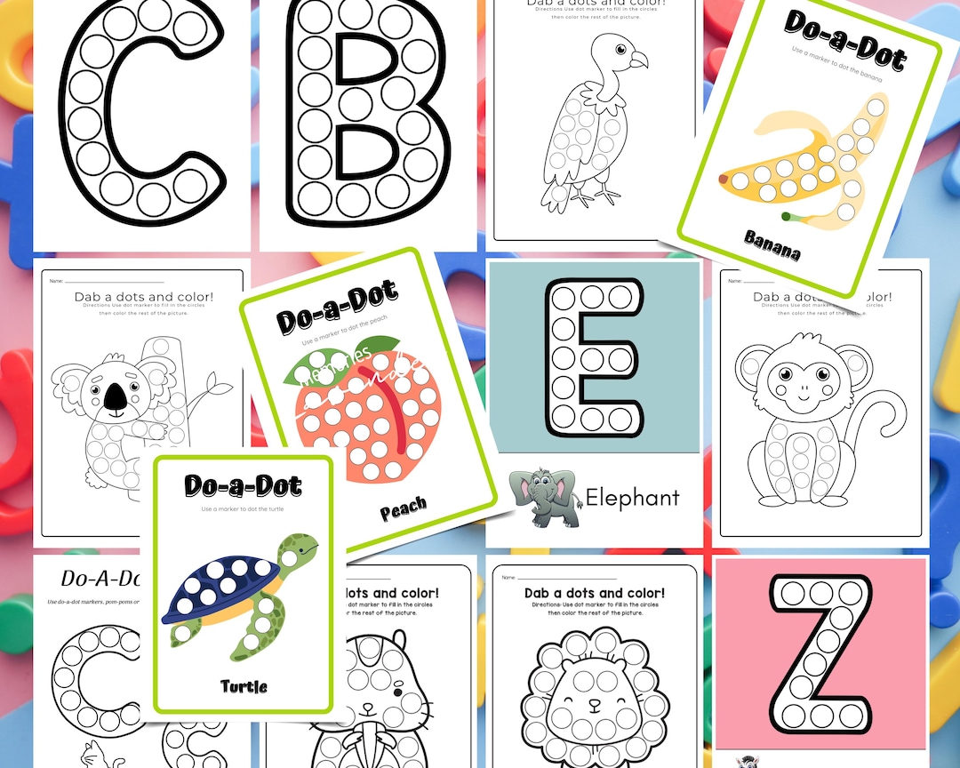 Alphabet Dot Marker Worksheets | 230+ (A-Z Animals & Elements) Dot ...