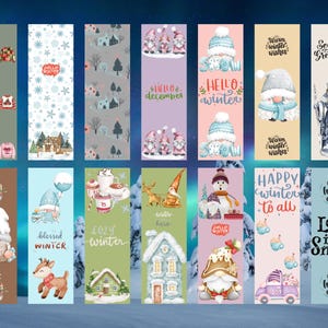 100+ Winter Bookmarks PNG | Cozy Snowflake Bookmark Bundle | Printable ...