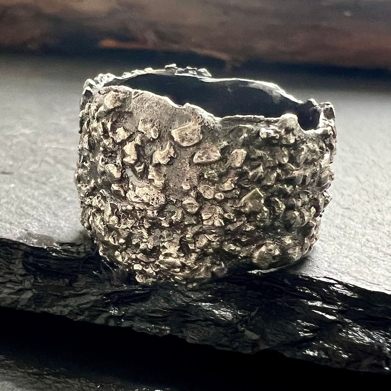 Brutalist Silver Ring - Etsy