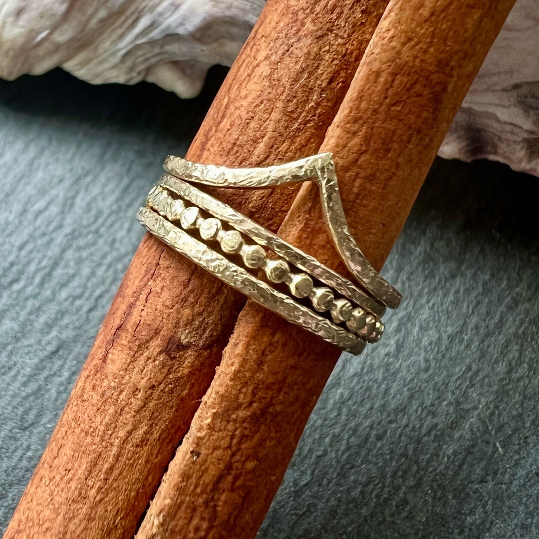 Solid 9ct Gold Stacking Rings 9ct Gold Dainty Stacking Bands 9ct Gold ...