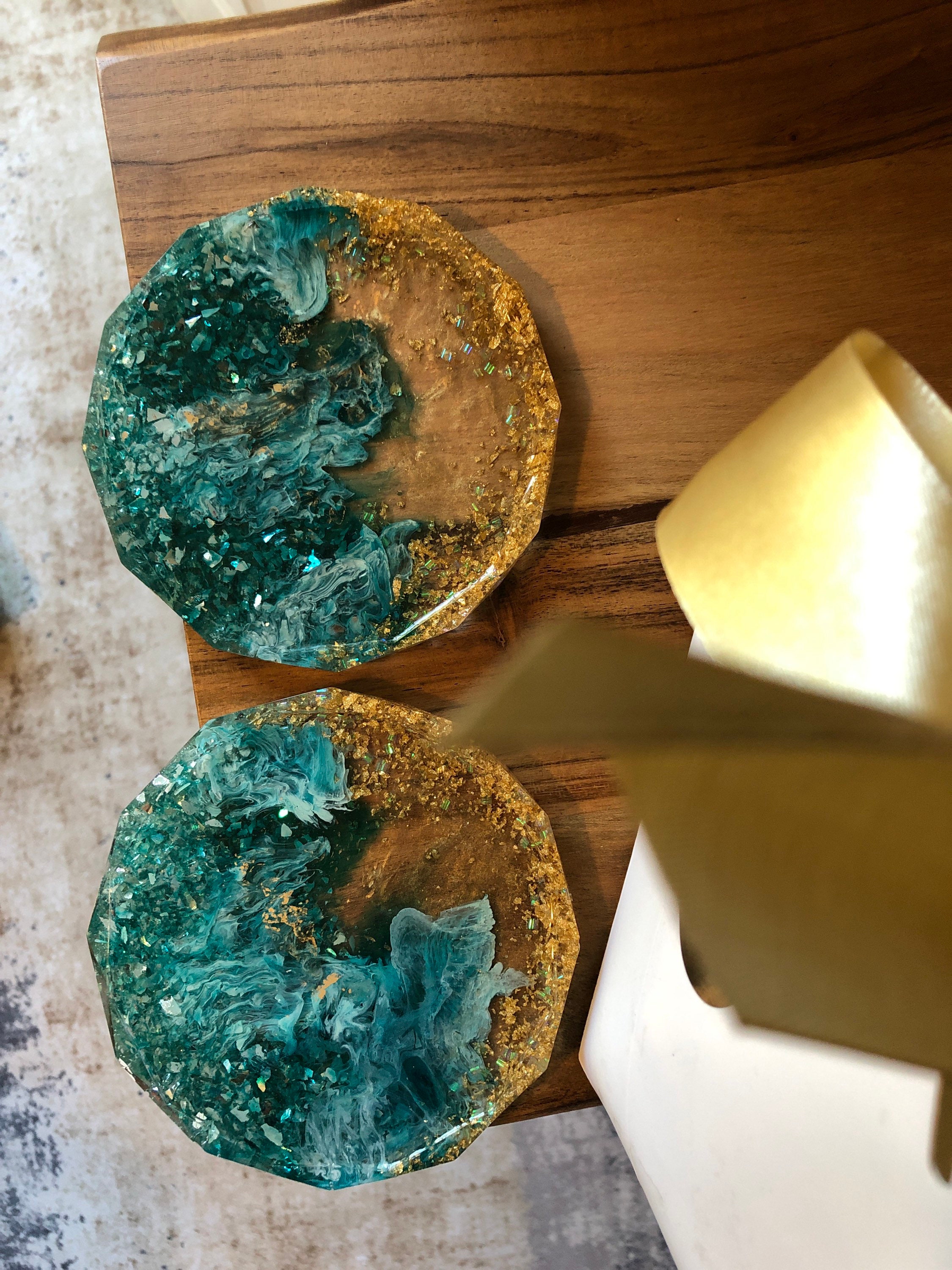 Coastal Coasters Coastal Resin Art Coasters Resin Set Resin Coasters ...