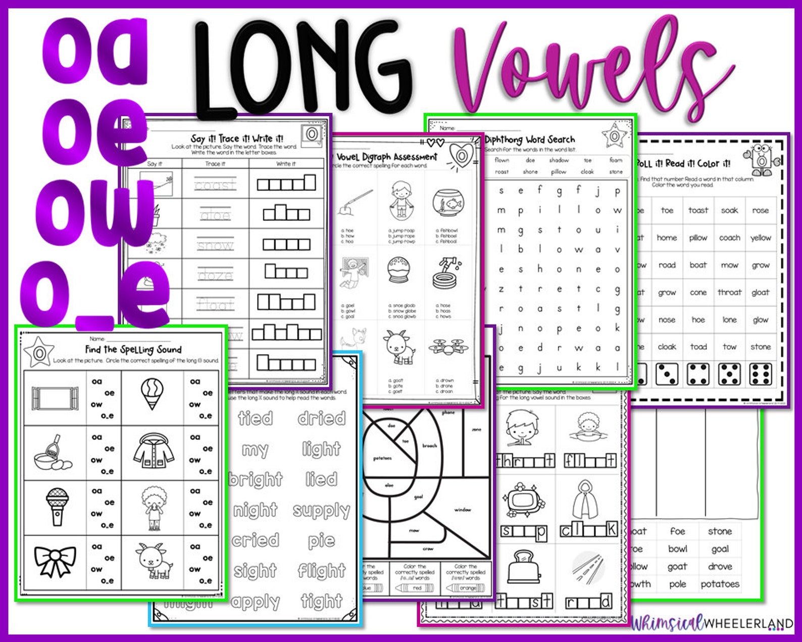 Long Vowel Worksheets - Phonics Worksheets Practice for First and ...
