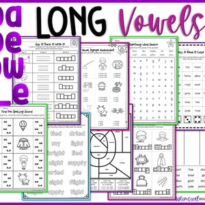 Long Vowel Worksheets - Phonics Worksheets Practice for First and ...