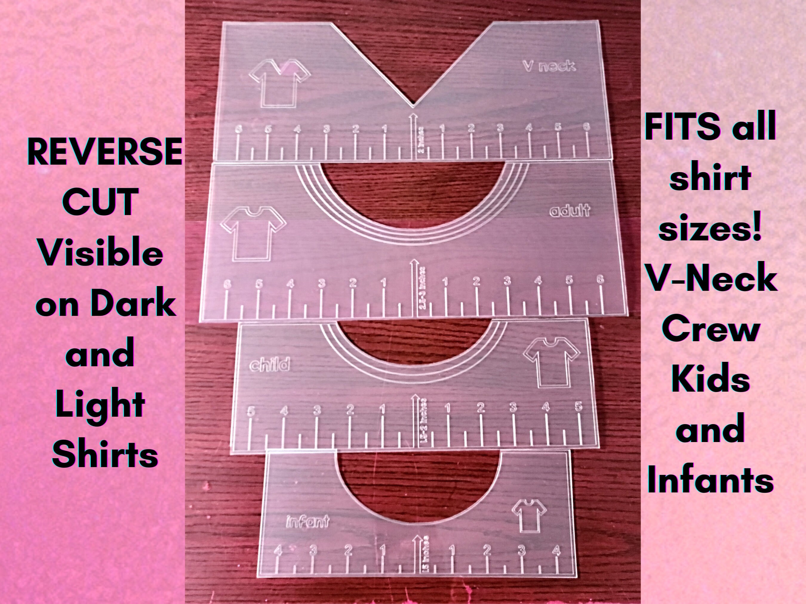 T-shirt Alignment Tool, Tshirt Tool, Set of T-shirt Alignment Rulers, T ...