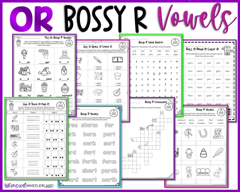 R Controlled Vowel Worksheets - Printable Phonics Practice for First ...