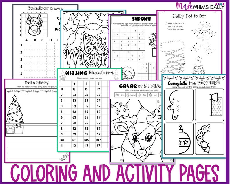 Christmas Coloring Pages - Printable Holiday Puzzles and Mazes ...