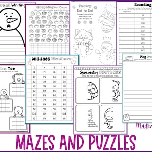 Winter Coloring Pages Printable Winter Puzzles and Mazes Winter Themed ...