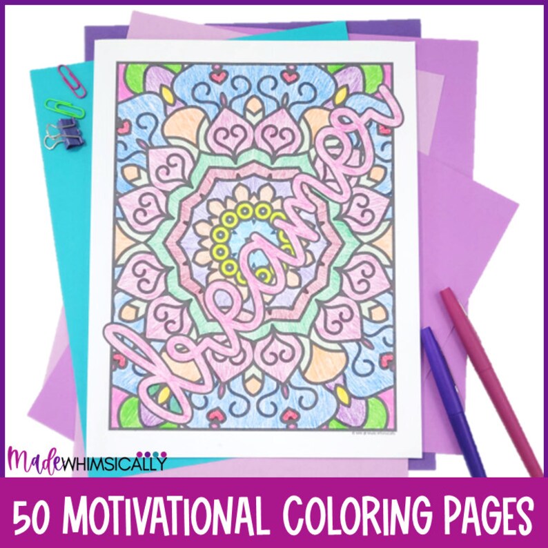 Growth Mindset Coloring Pages, Inspirational Quotes Mandala Printables ...