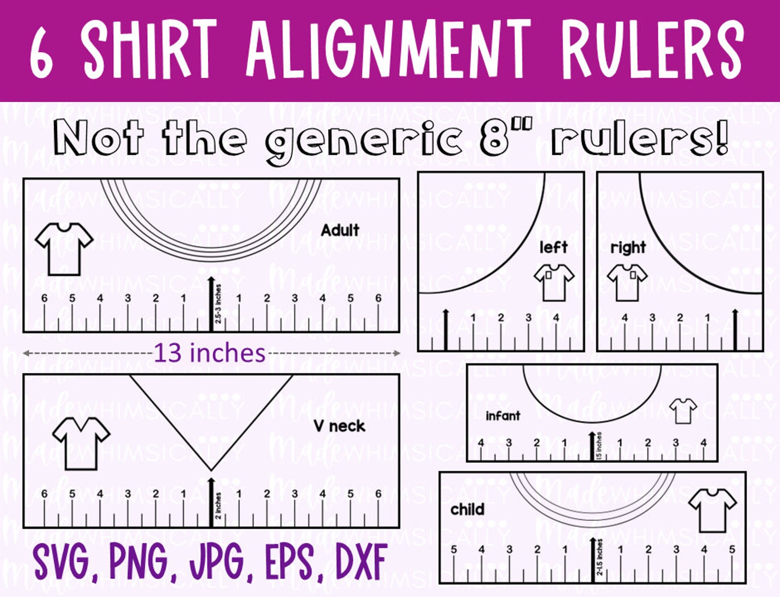 T-shirt Alignment Tool SVG - Set of T-shirt Alignment Rulers SVG ...