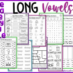 Long Vowel Worksheets - Phonics Worksheets Practice for First and ...