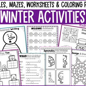 Winter Coloring Pages Printable Winter Puzzles and Mazes Winter Themed ...