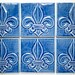 6" Victorian Fleur De Lis Tile in Sapphire Blue Crackle, Handmade ...