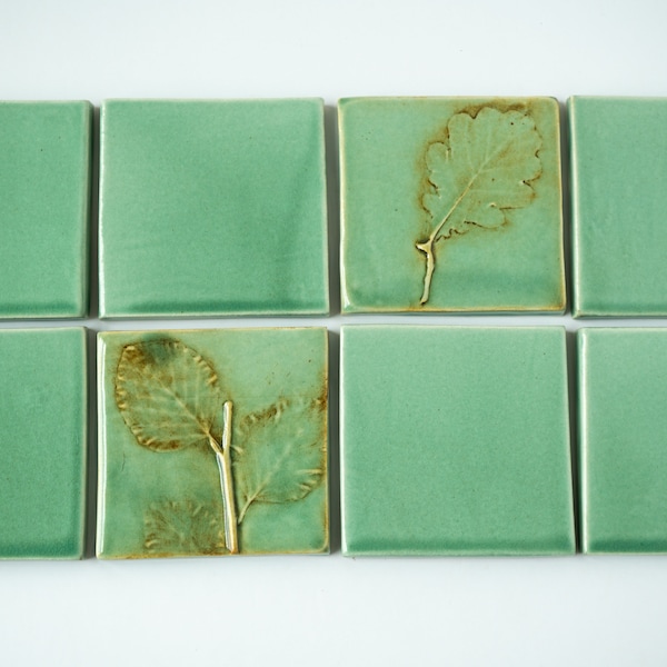 Handmade Tiles for Backsplash Green - Etsy