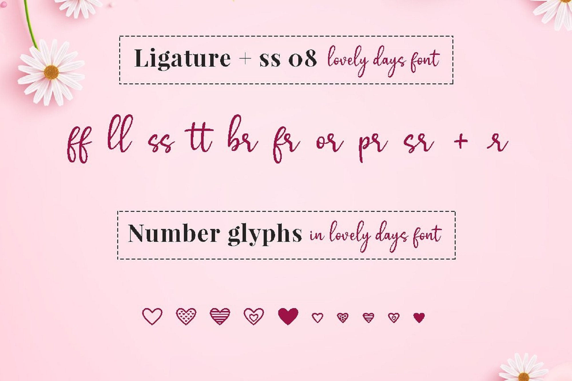 Lovely Heart Font Cursive Font Kalligrafie Lettertype | Etsy