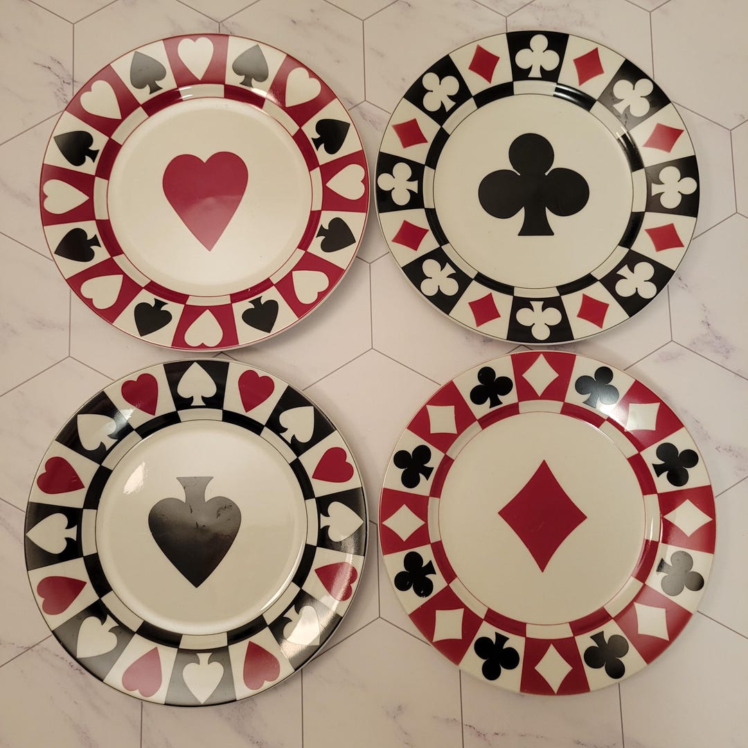 Playing Card Snack Plates Set of 4 - Etsy