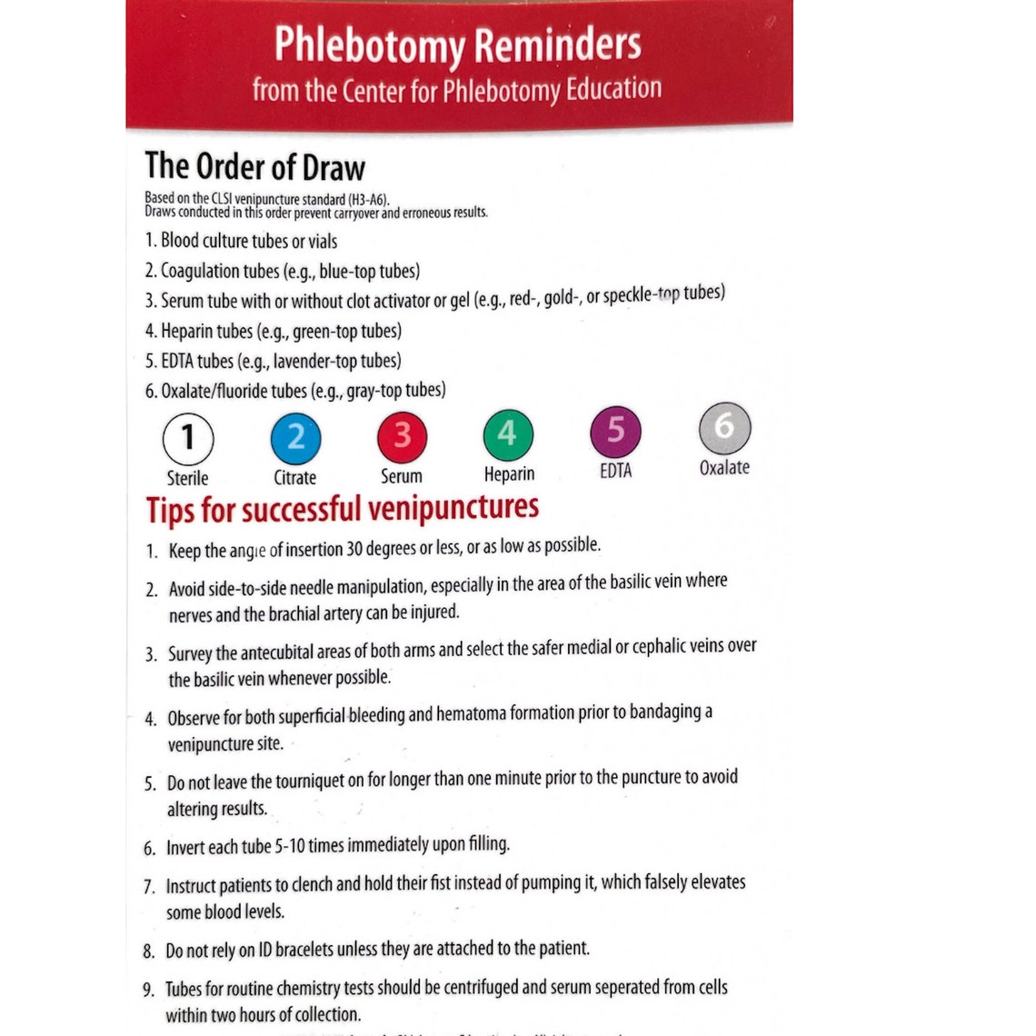 Phlebotomy Exam & Study Guide Phlebotomy Test Order of Draw ...